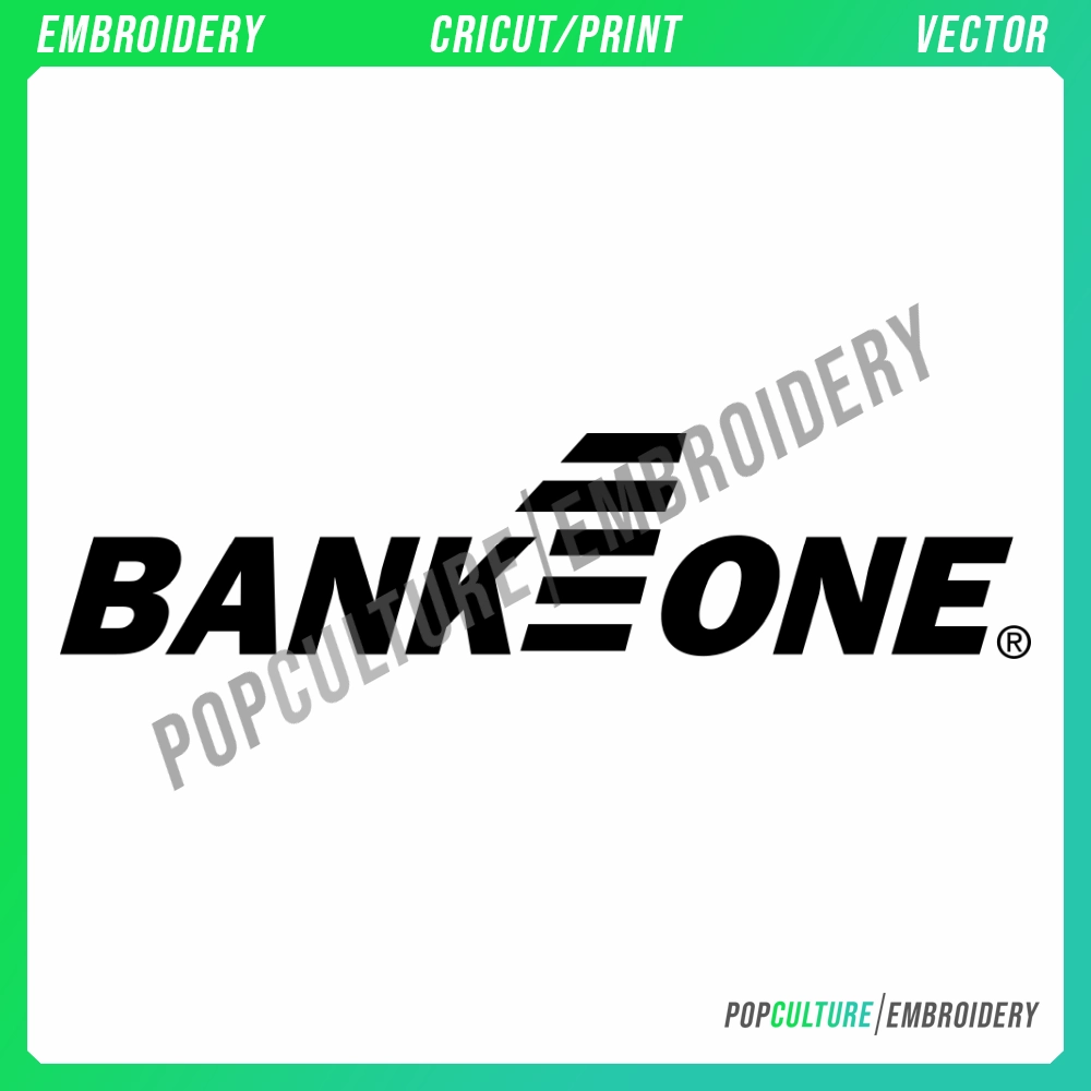 Bank One - Official Logo for Embroidery & Vector • Pop Culture ...