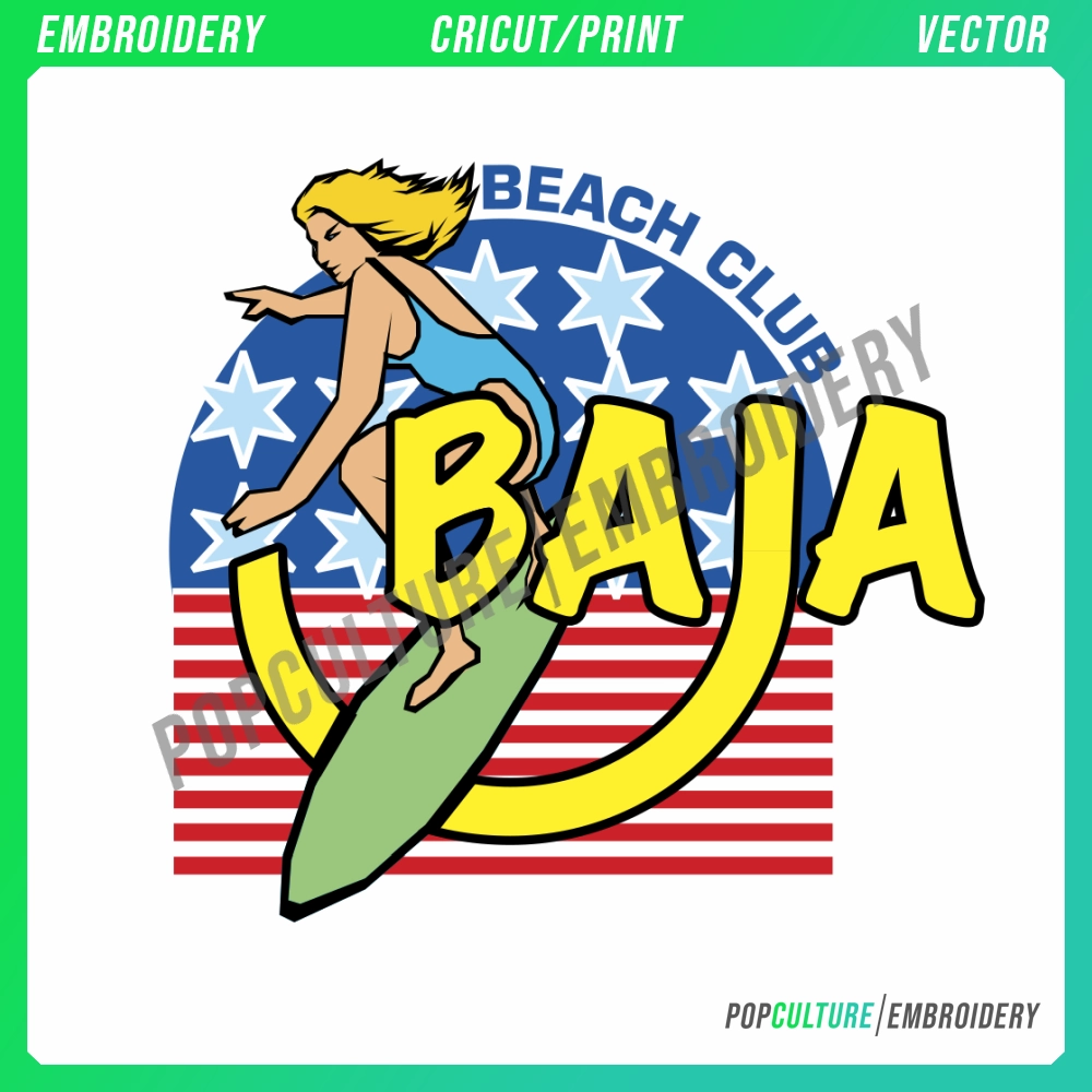 Baja Beach club - Official Logo for Embroidery & Vector • Pop Culture ...