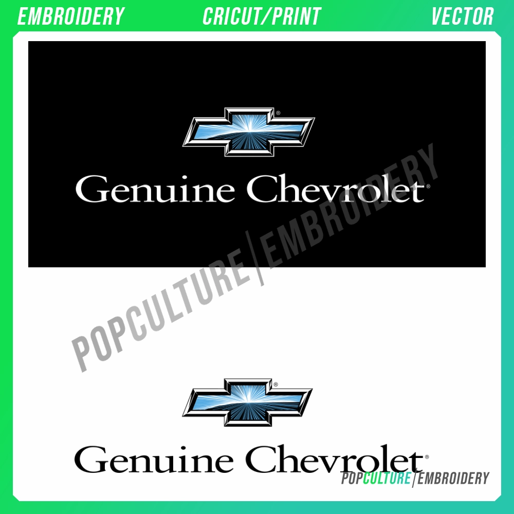 Chevrolet Genuine logo - Official Logo for Embroidery & Vector • Pop ...