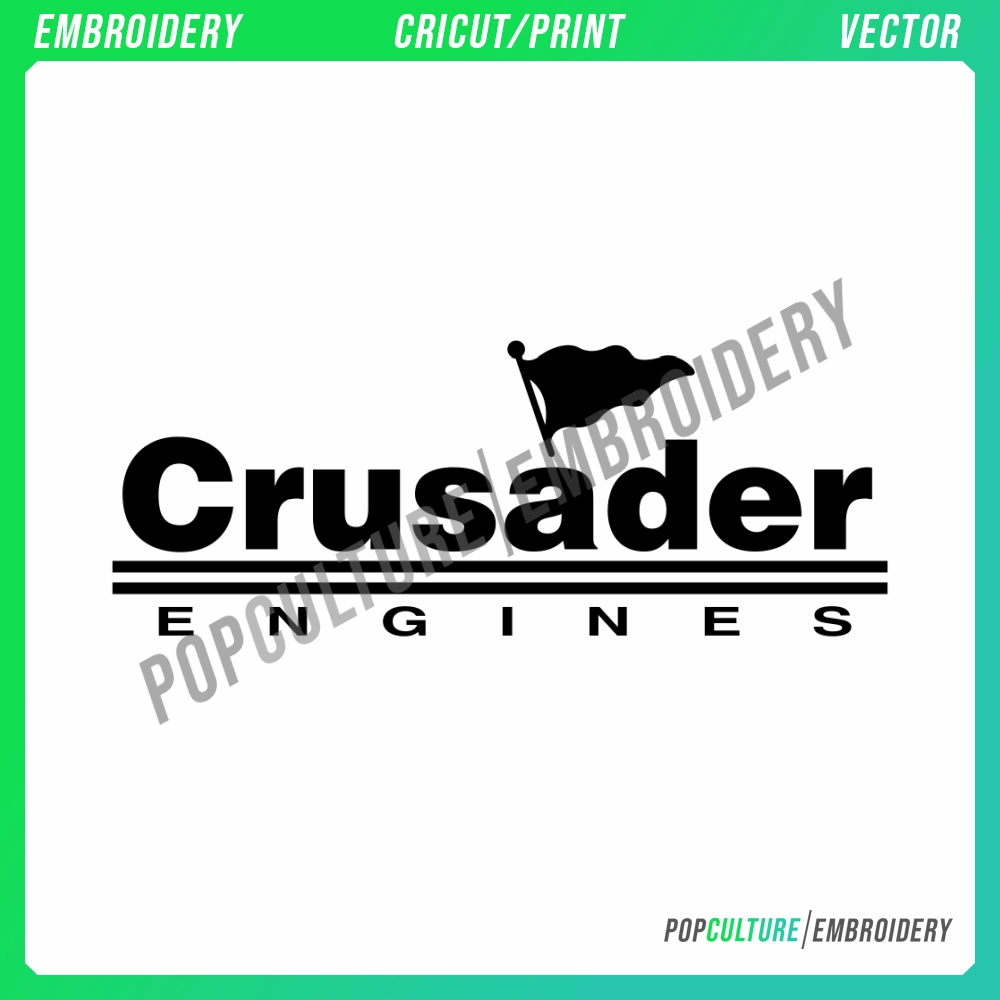 Crusader Engines - Official Logo for Embroidery & Vector • Pop Culture ...