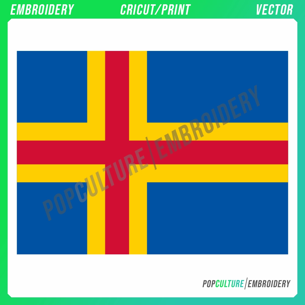 Flag of Aland Islands - Official Logo for Embroidery & Vector • Pop ...