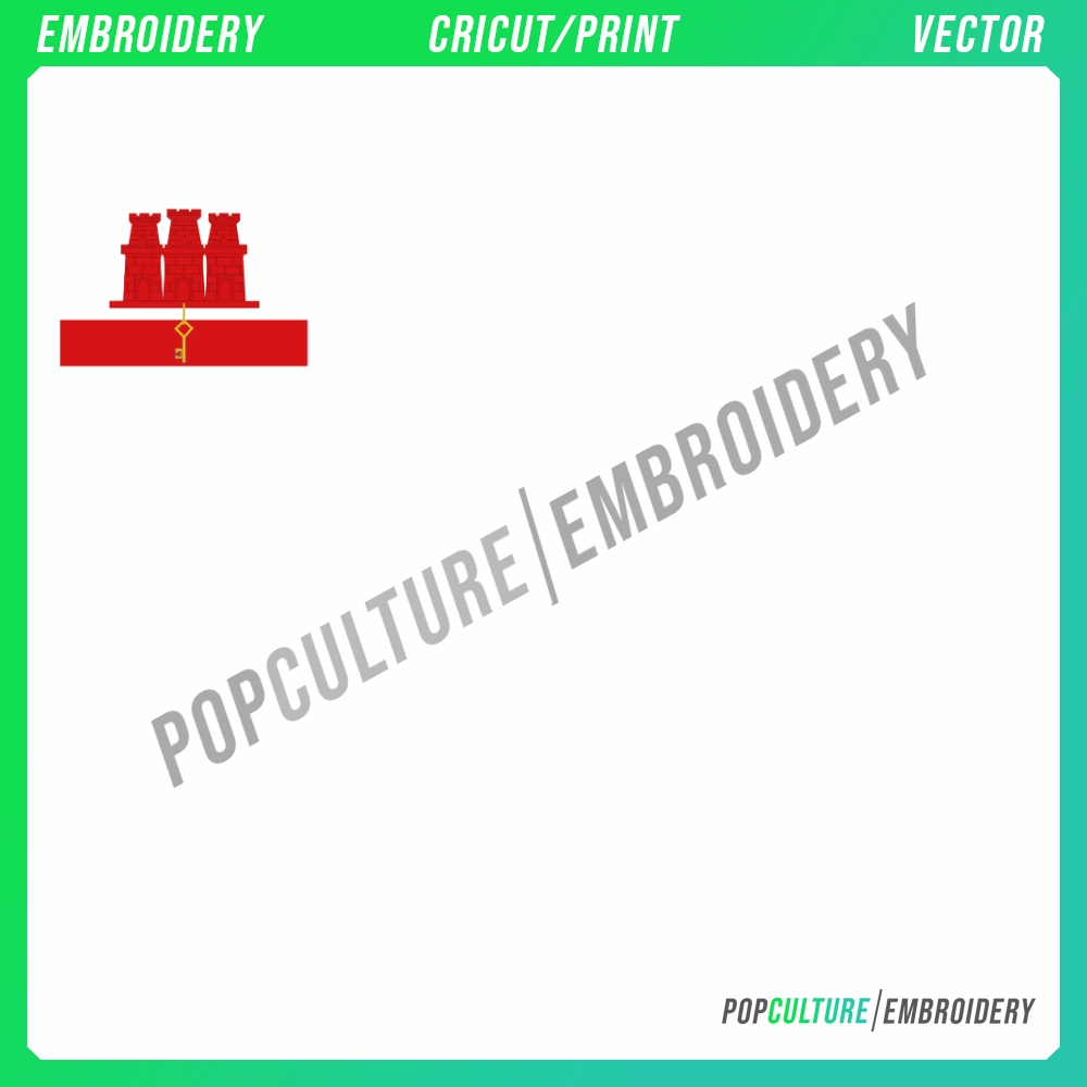 Flag of Gibraltar - Official Logo for Embroidery & Vector • Pop Culture ...