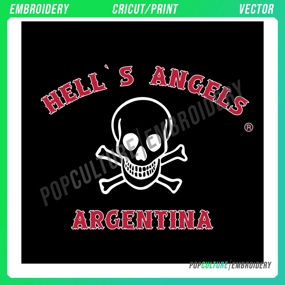 Hell's Angels Argentina - Official Logo for Embroidery & Vector • Pop ...