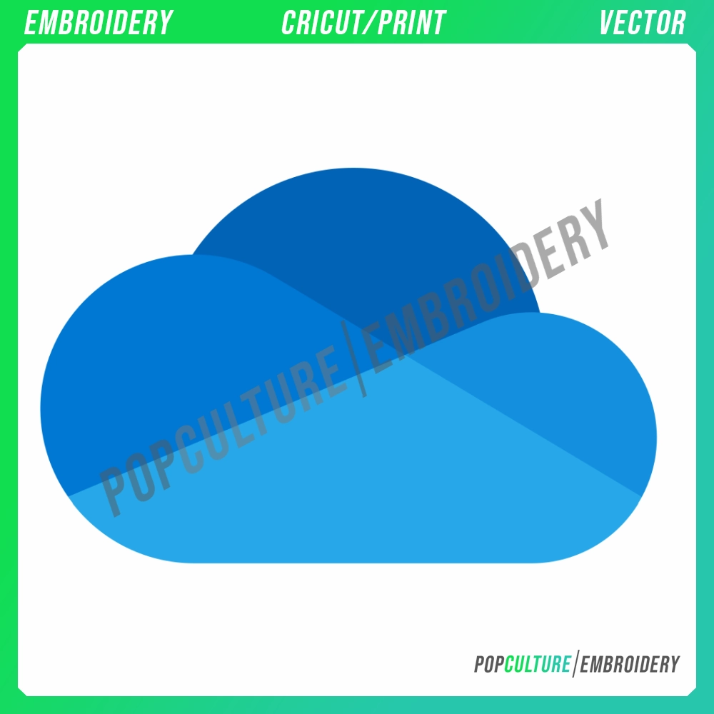 Microsoft Office Onedrive (2018–present) - Official Logo for Embroidery ...