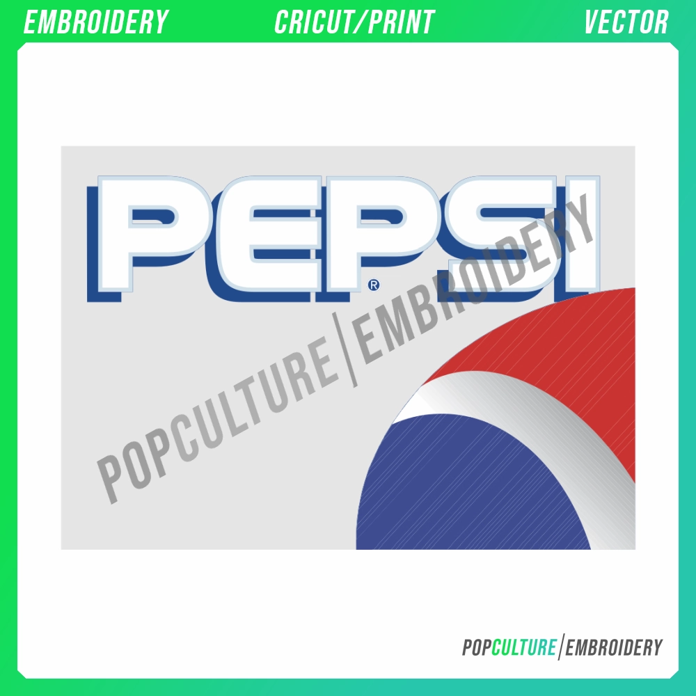 Pepsi - Official Logo for Embroidery & Vector • Pop Culture Embroidery ...