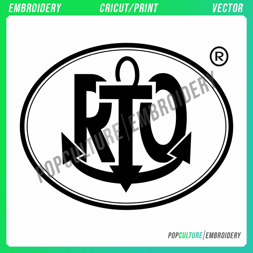 RTO - Official Logo for Embroidery & Vector • Pop Culture Embroidery ...