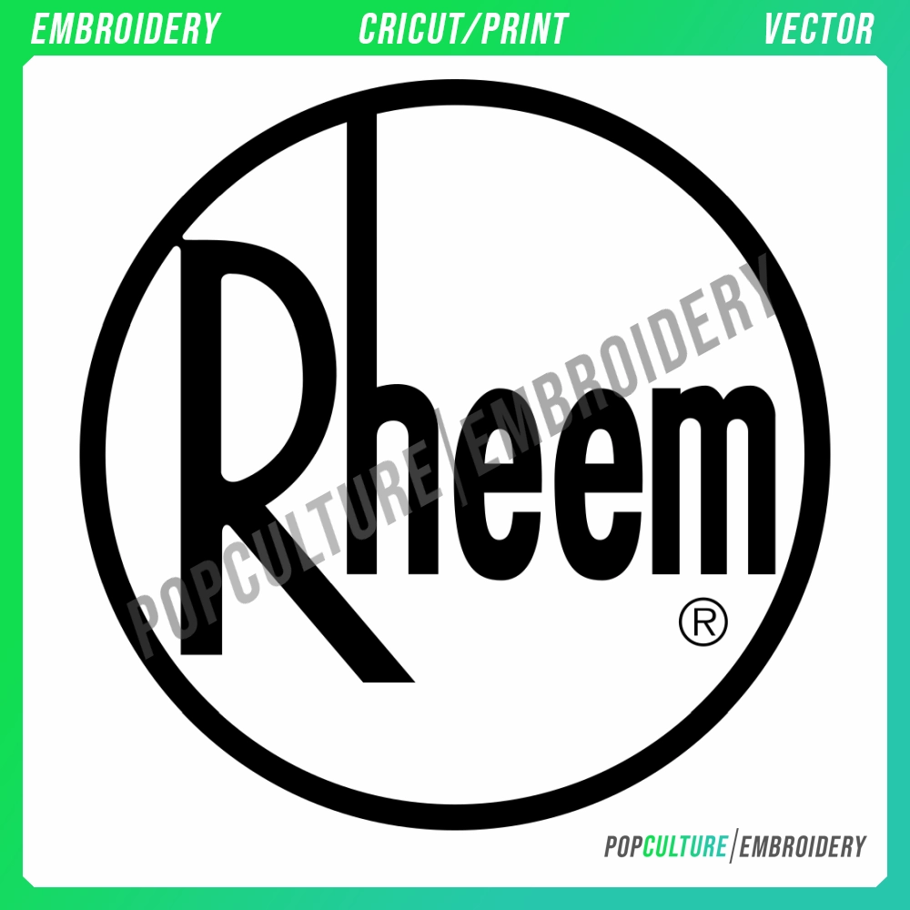 Rheem - Official Logo for Embroidery & Vector • Pop Culture Embroidery ...