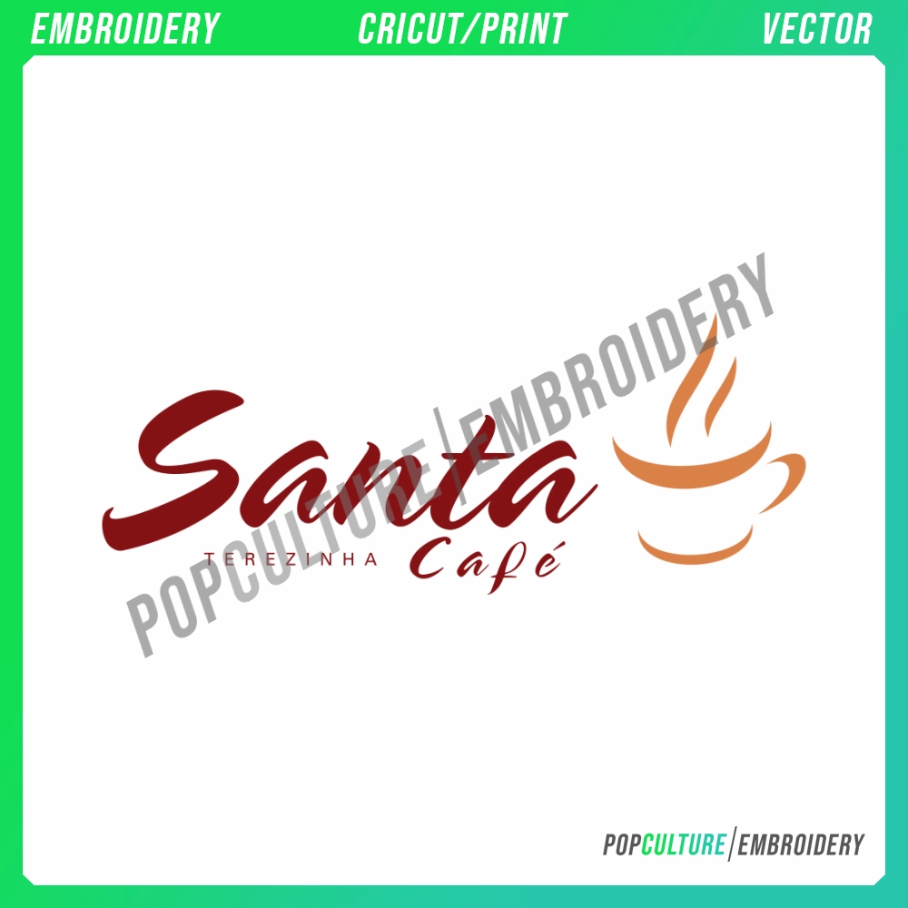 Santa Cafe - Official Logo for Embroidery & Vector • Pop Culture ...