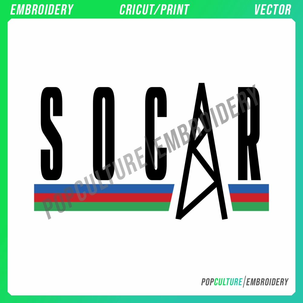 SOCAR - Official Logo for Embroidery & Vector • Pop Culture Embroidery ...